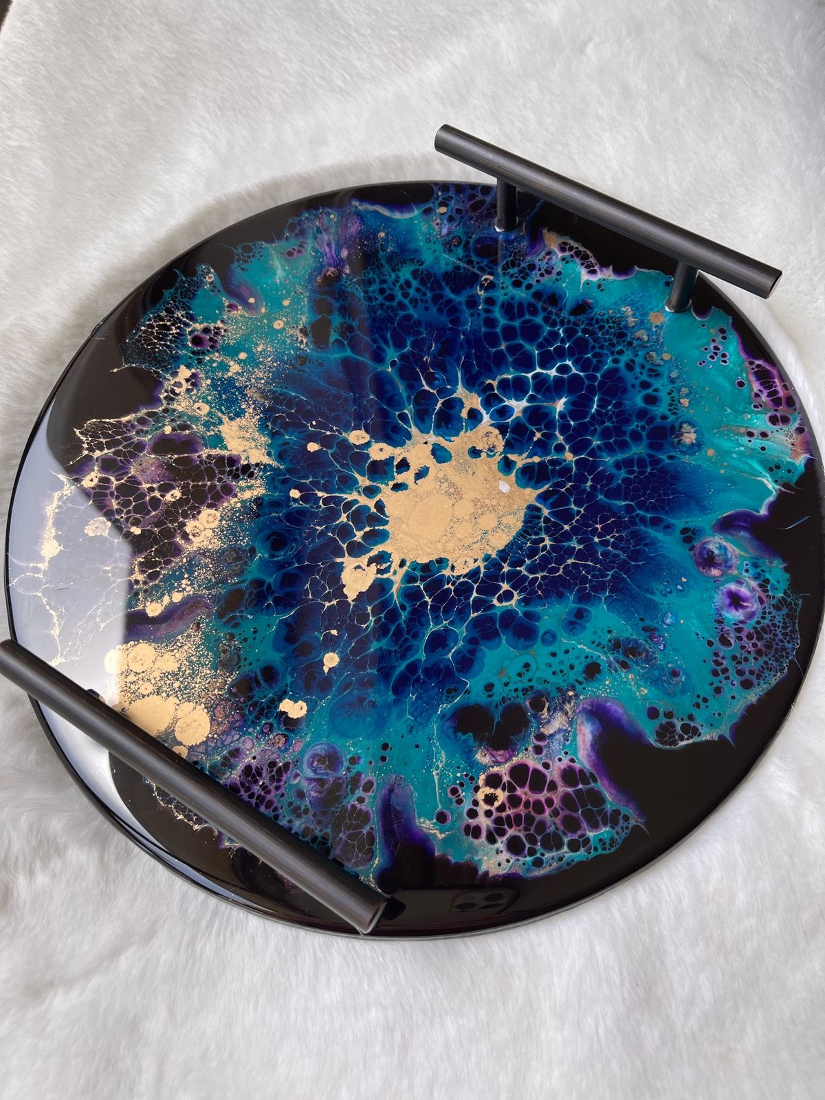‘Elusive Blue’ Resin Platter/Tray | Mohanima